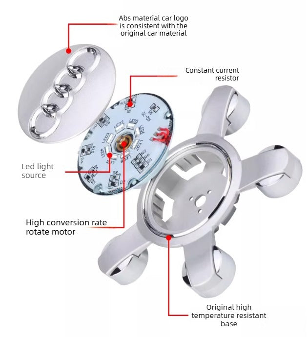 4Pcs Kinetic Self-Powered Magnetic Levitation Wheel Hub Lights｜Wheel R ...