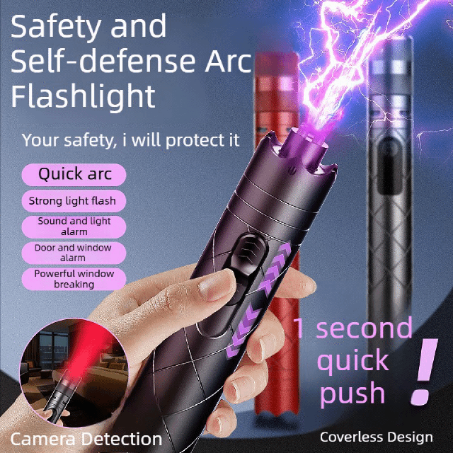 7-in-1 Security Torch: Combines Powerful Illumination, Arc Delf-defenc ...