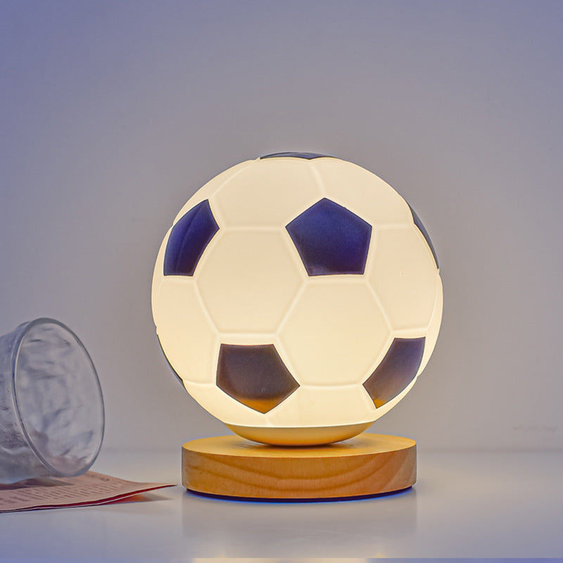 Premium-grade Football-shaped Glass Table Lamp Touch-Sensitive Steples ...