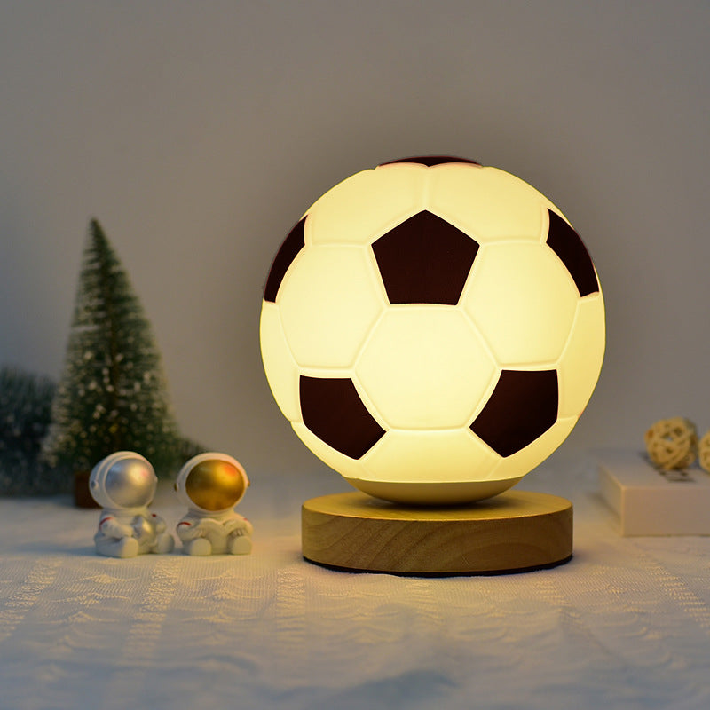 Premium-grade Football-shaped Glass Table Lamp Touch-Sensitive Steples ...