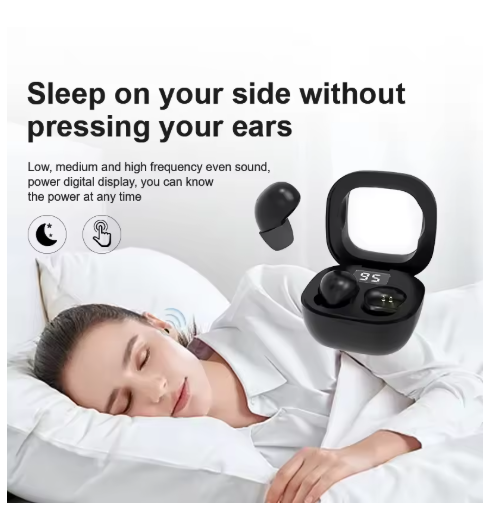 Mini Invisible Sleep Headphones TWS Wireless Earbuds HIFI Stereo Noise ...