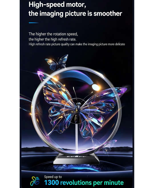 Naked-eye 3D Holographic LED Fan Screen Desktop Ornament Bluetooth spe ...