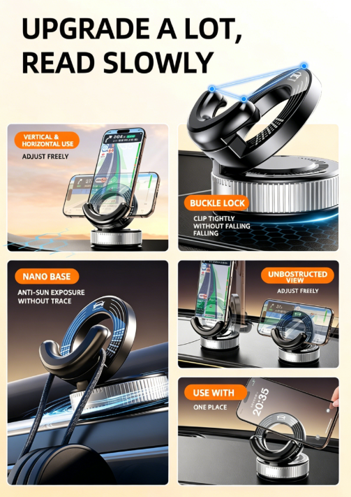 2026 Vacuum Adsorption Car Phone Holder – Anti-Shake, Universal Dashbo ...