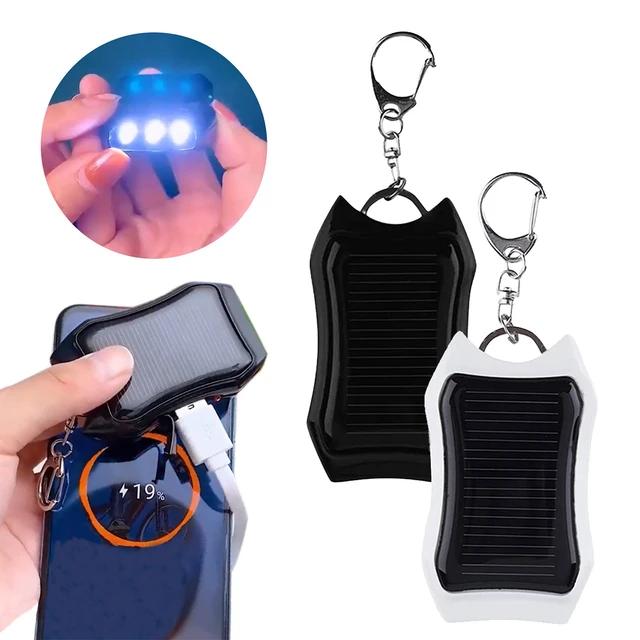 Camping Hiking Keychain Mini Solar Power Bank with LED Flashlight ...