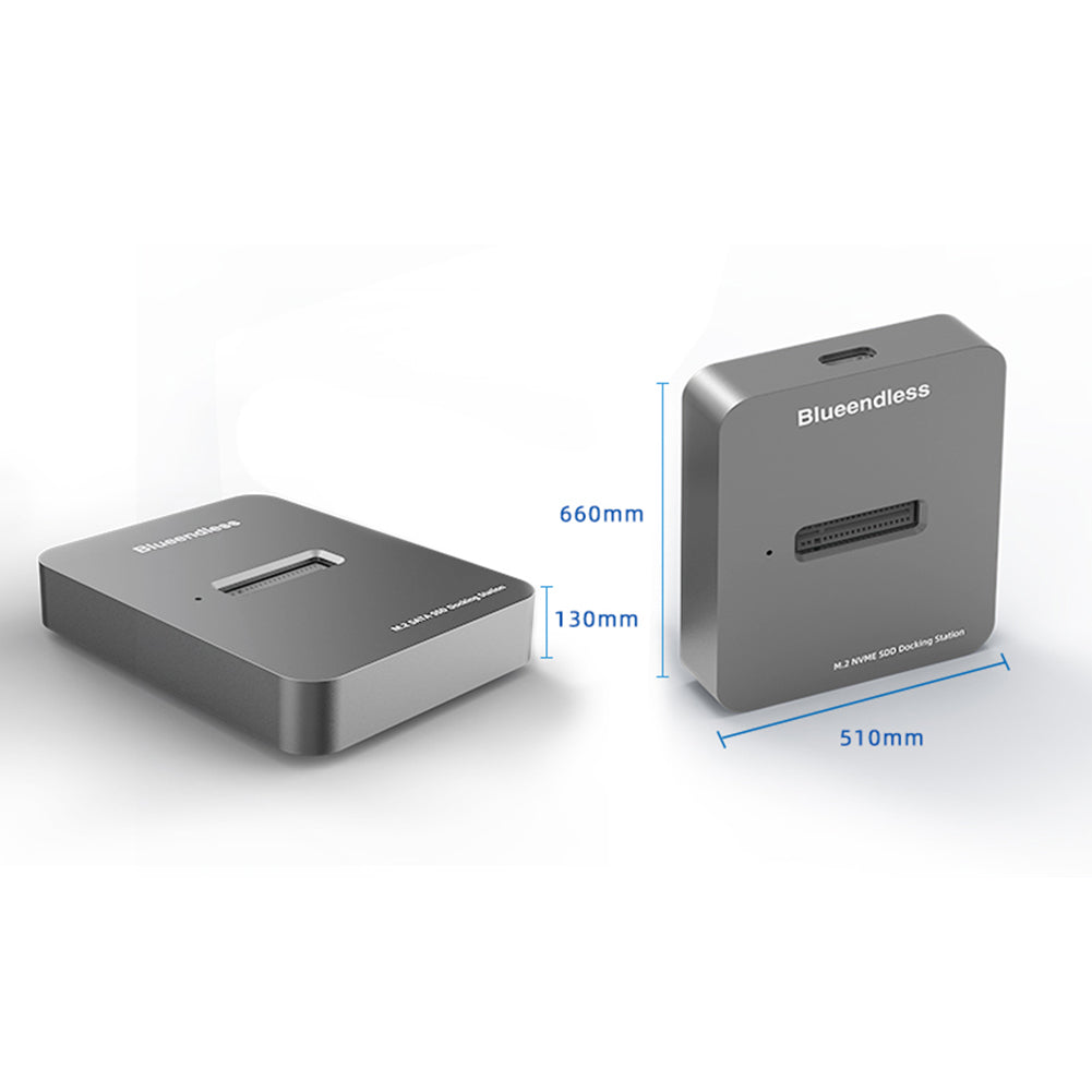 USB 3.1 Type-C SSD Enclosure Docking Station Single Bay M.2 NVMe/SATA ...